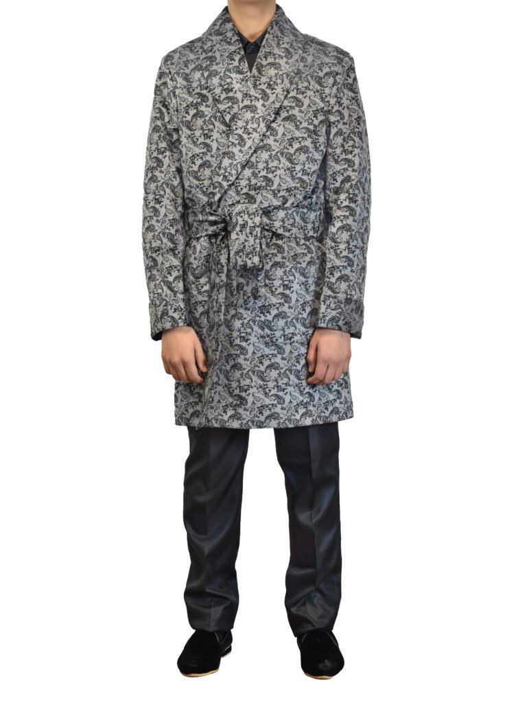 Custom Made Men's Velvet Knee Length Smoking Jacket Evening Gown {Robe ...